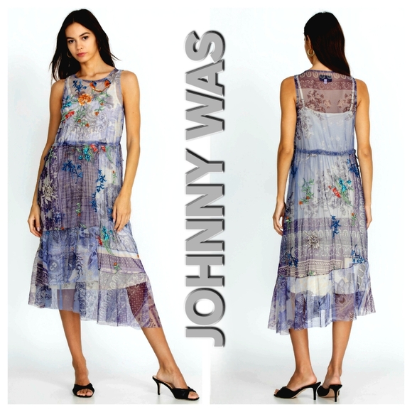 Johnny Was | Dresses | Johnny Was Biya Silvana Mesh Dress Free Hat | Poshmark